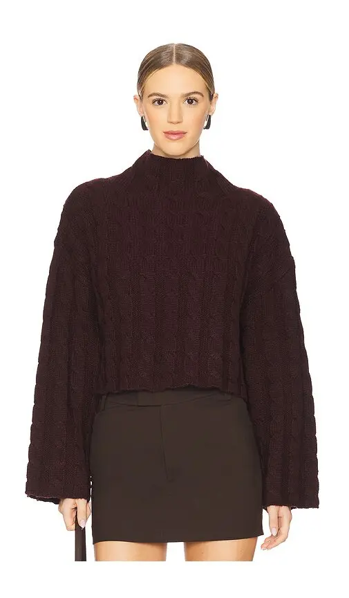Astr The Label Sloan Cable Knit Sweater