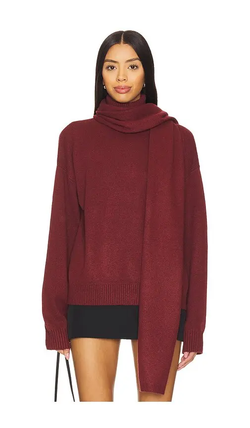 LOVERS AND FRIENDS Nemy Sweater & Scarf Set - Burgundy