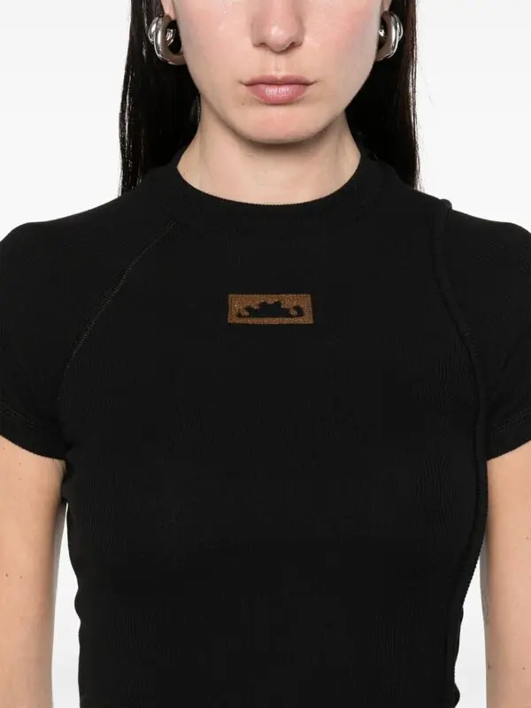 Ottolinger Ribbed Deconstructed T-shirt - Black