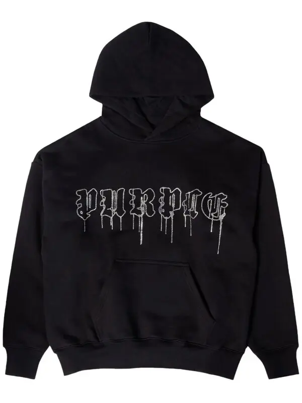 PURPLE BRAND Crystal Gothic Drip Hoodie