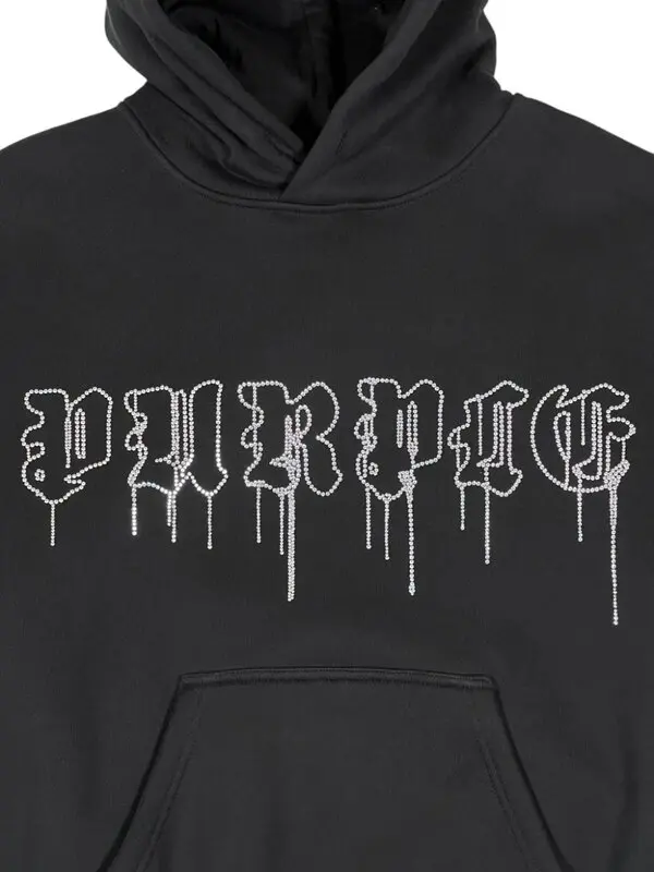 PURPLE BRAND Crystal Gothic Drip Hoodie