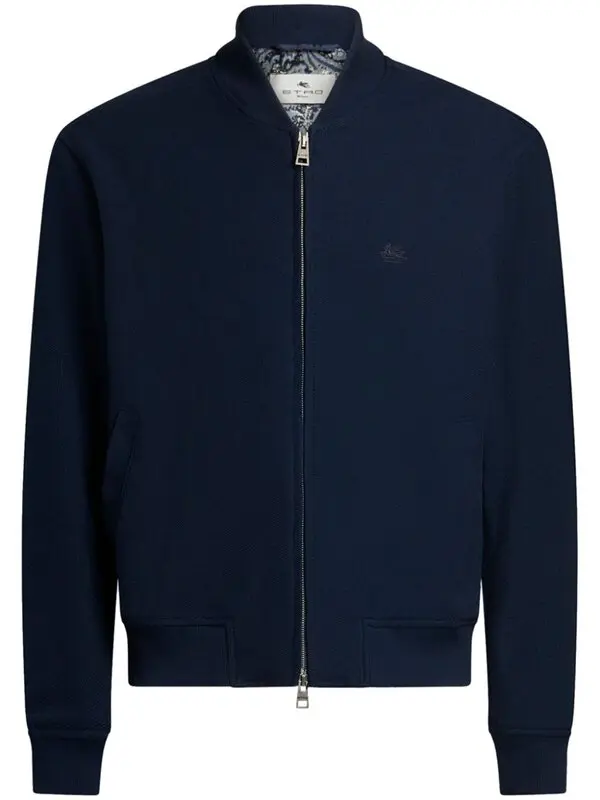 Etro Pegaso-embroidered Bomber Jacket - Blue