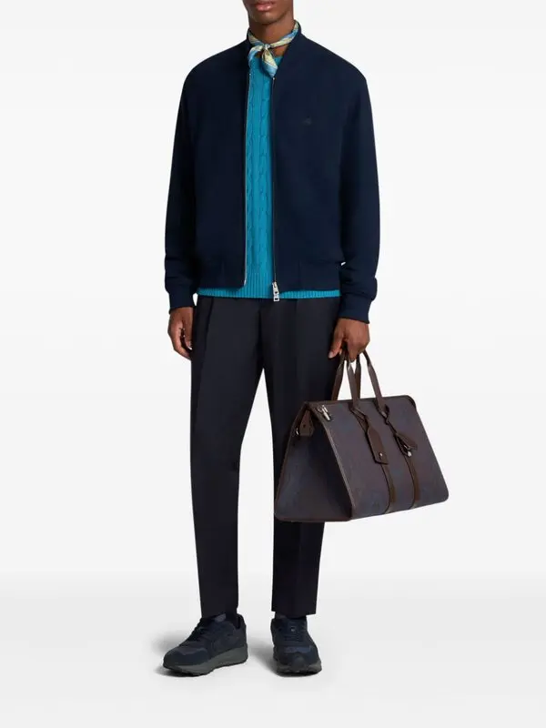 Etro Pegaso-embroidered Bomber Jacket - Blue
