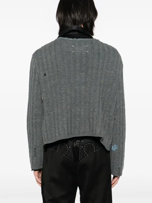 MAISON MARGIELA Distressed Plunging Cardigan
