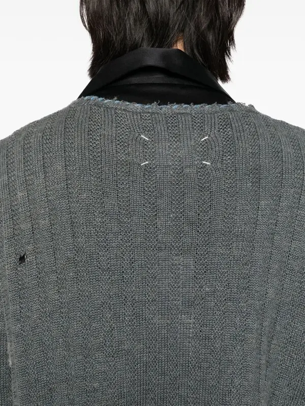 MAISON MARGIELA Distressed Plunging Cardigan