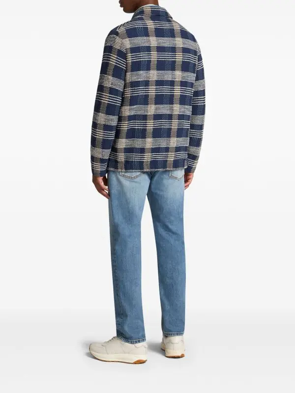 Etro Check-pattern Knit Shirt Jacket