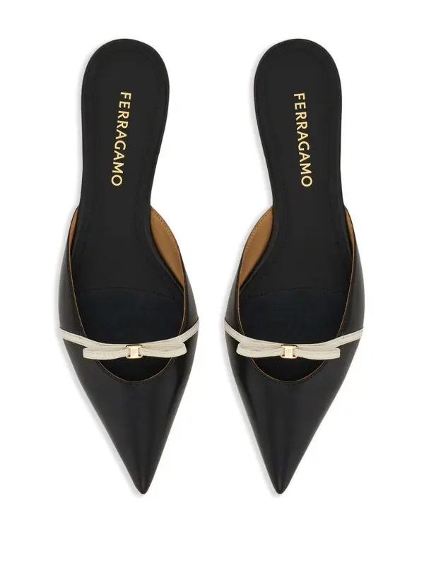 FERRAGAMO Mini Bow Mules - Black