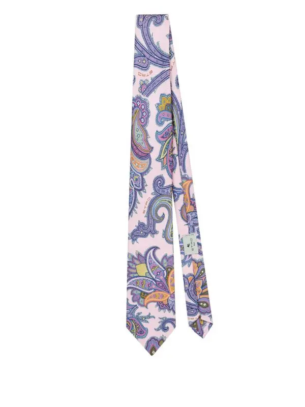 Etro Paisley-print Neck Tie - Pink