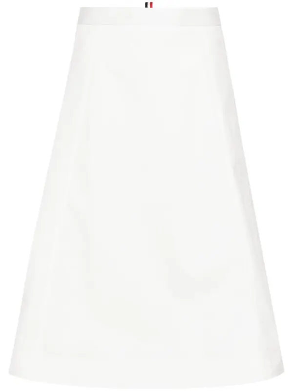 Thom Browne A-line Midi Skirt - White
