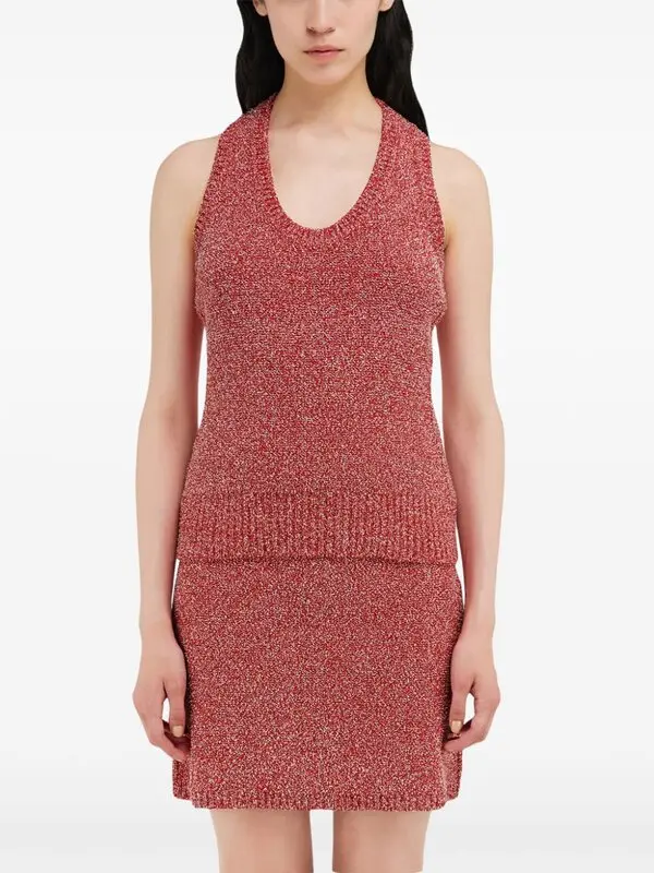 FERRAGAMO V-neck Bouclé Tank Top