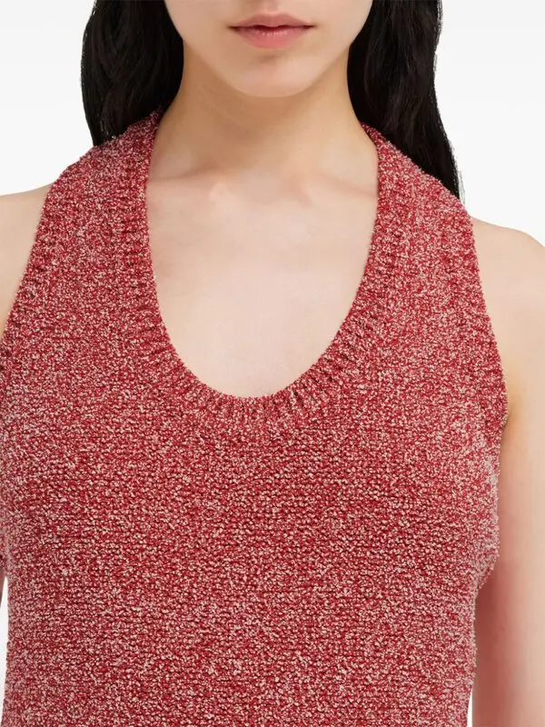 FERRAGAMO V-neck Bouclé Tank Top