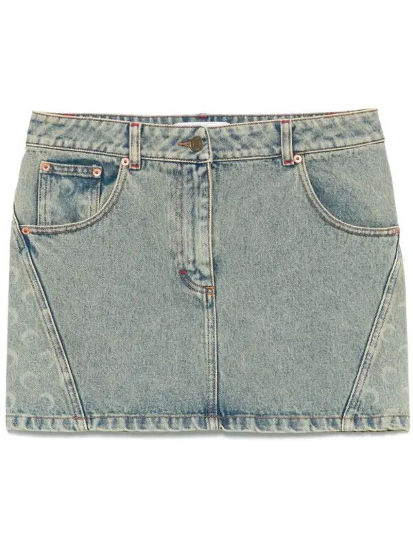MARINE SERRE Moon Laser Denim Mini Skirt
