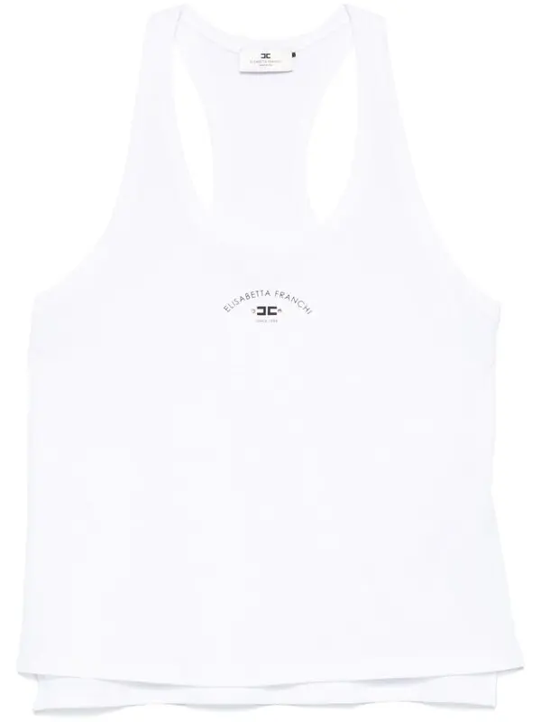 Elisabetta Franchi Logo-print Tank Top - White