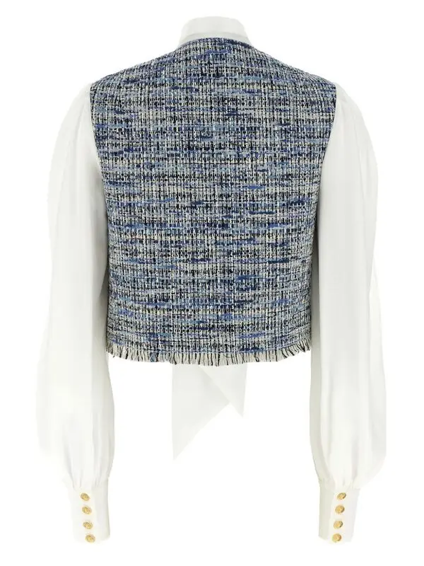 Balmain Tweed-panel Blouse