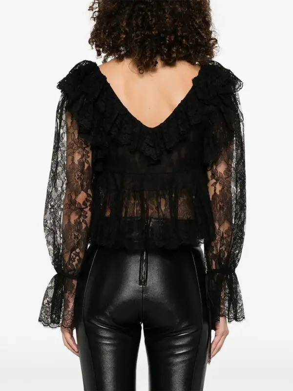 Chloé V-neck Lace Crop Top