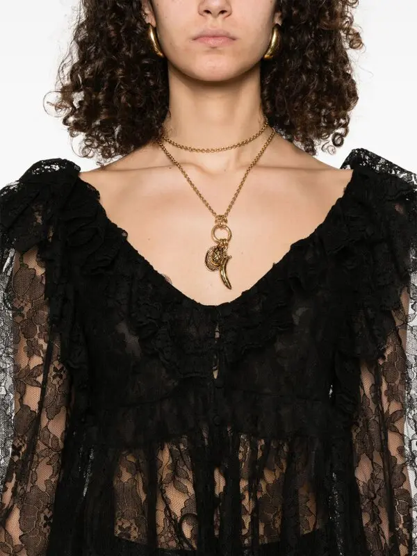 Chloé V-neck Lace Crop Top
