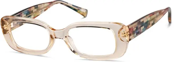 Zenni Rectangle Full Rim Eyeglasses - Beige
