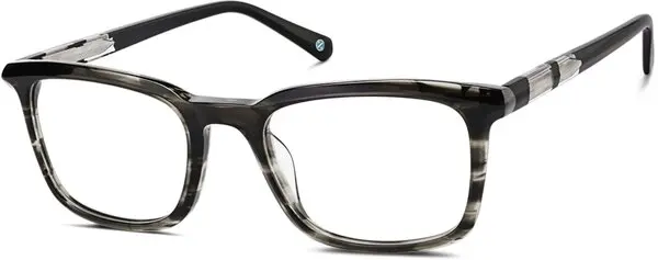 Zenni Rectangle Full Rim Frame - Black Marble
