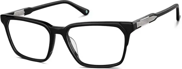 Zenni Rectangle Full Rim Frame Glasses - Black