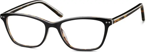 Zenni Rectangle Full Rim Frame Glasses - Black