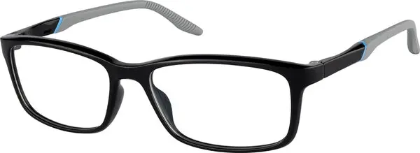 Zenni Rectangle Full Rim Plastic Frame Eyeglasses - Black
