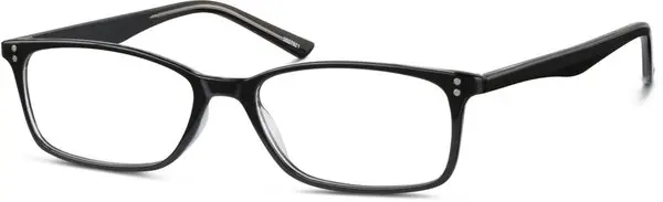 Zenni Rectangle Full Rim Plastic Frame Eyeglasses - Black