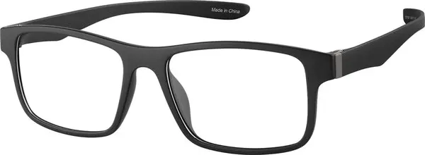 Zenni Rectangle Full Rim Plastic Frame Eyeglasses - Black