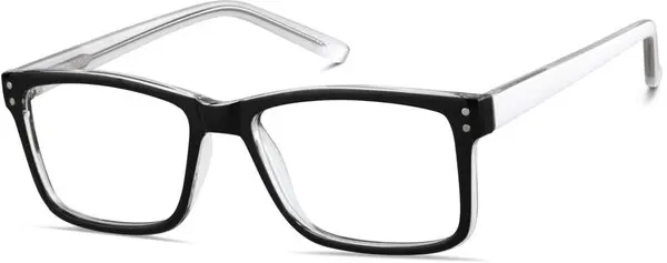 Zenni Rectangle Full Rim Frame - Black/white