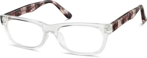 Zenni Rectangle Full Rim Frame Glasses - Black/white