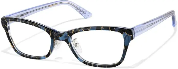 Zenni Rectangle Full Rim Frame - Blue Pattern
