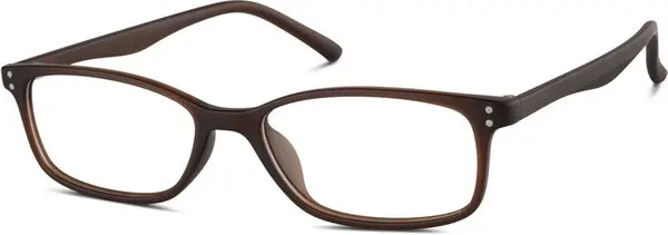 Zenni Rectangle Full Rim Plastic Frame Eyeglasses - Brown