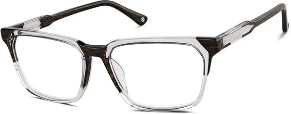 Zenni Rectangle Full Rim Frame Eyeglasses - Clear