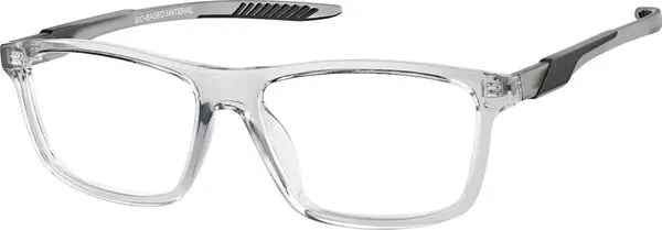 Zenni Rectangle Full Rim Frame Eyeglasses - Crystal Gray