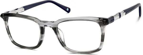 Zenni Rectangle Full Rim Frame - Gray Stripe