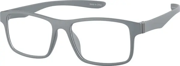Zenni Rectangle Full Rim Plastic Frame Eyeglasses - Gray