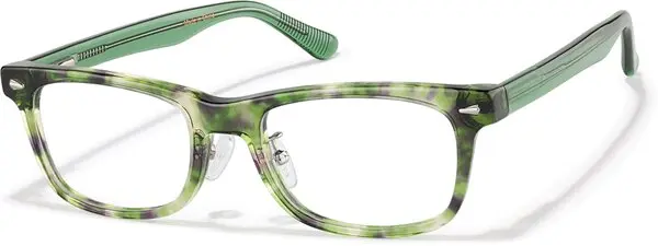 Zenni Rectangle Full Rim Frame Glasses - Green Tortoiseshell
