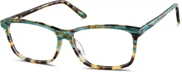 Zenni Rectangle Full Rim Eyeglasses - Green