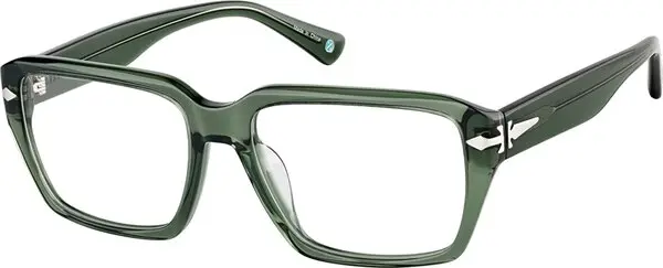 Zenni Rectangle Full Rim Eyeglasses - Green