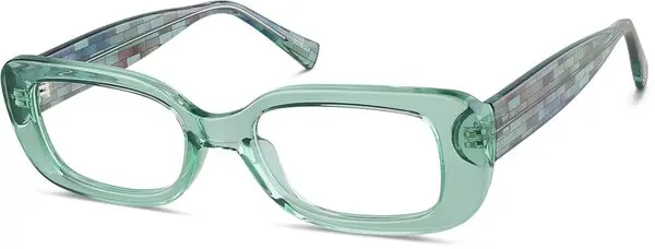 Zenni Rectangle Full Rim Frame Eyeglasses - Green