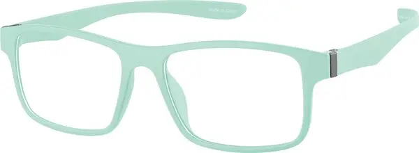 Zenni Rectangle Full Rim Plastic Frame Eyeglasses - Green