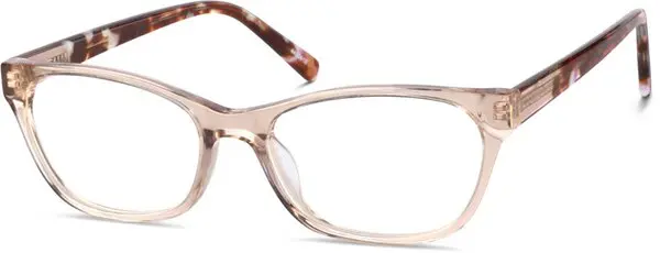 Zenni Rectangle Full Rim Plastic Frame Eyeglasses - Light Brown