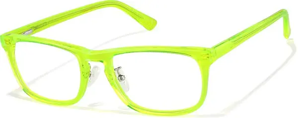 Zenni Rectangle Full Rim Eyeglasses - Lime Green