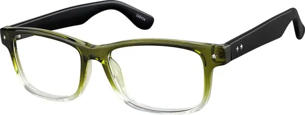 Zenni Rectangle Full Rim Frame Glasses - Olive