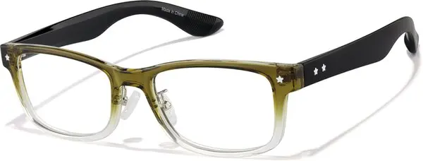 Zenni Rectangle Full Rim Plastic Frame Eyeglasses - Olive