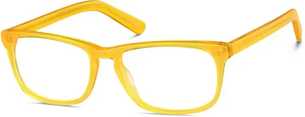 Zenni Rectangle Full Rim Plastic Frame Eyeglasses - Orange