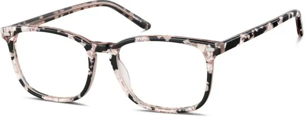 Zenni Rectangle Full Rim Eyeglasses - Pink Tortoiseshell