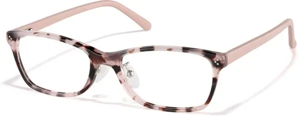 Zenni Rectangle Full Rim Frame Glasses - Pink Tortoiseshell
