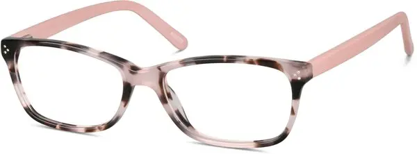 Zenni Rectangle Full Rim Frame Glasses - Pink