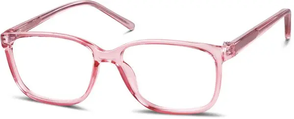 Zenni Rectangle Full Rim Eyeglasses - Pink