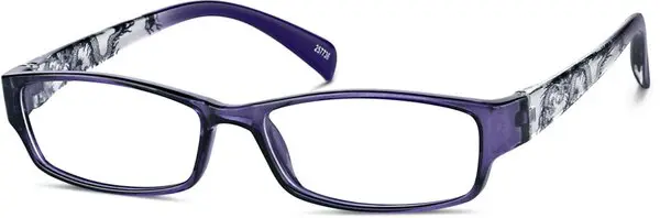 Zenni Rectangle Full Rim Frame Glasses - Purple
